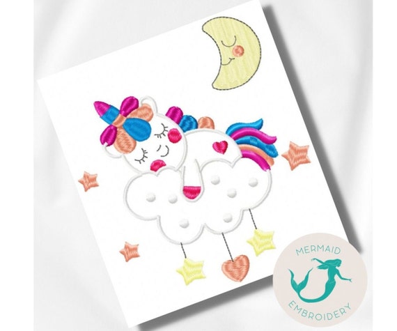 Cute Unicorn Embroidery Design Girl Embroidery Design Machine | Etsy