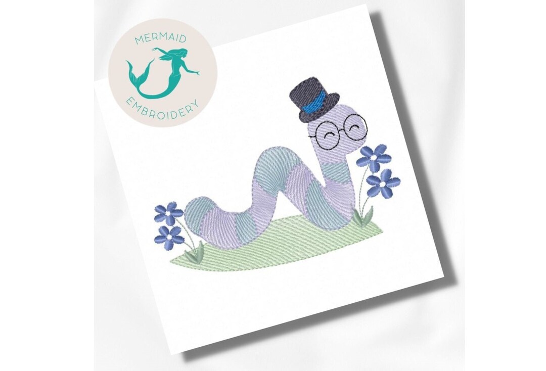 Cute Worm Embroidery Design, Baby Embroidery Design Machine, Animals ...