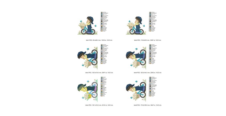 Boy With Bike Embroidery Design Boy Embroidery Design | Etsy