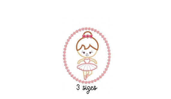 Ballerina Applique Embroidery Designs Girl Embroidery Design | Etsy