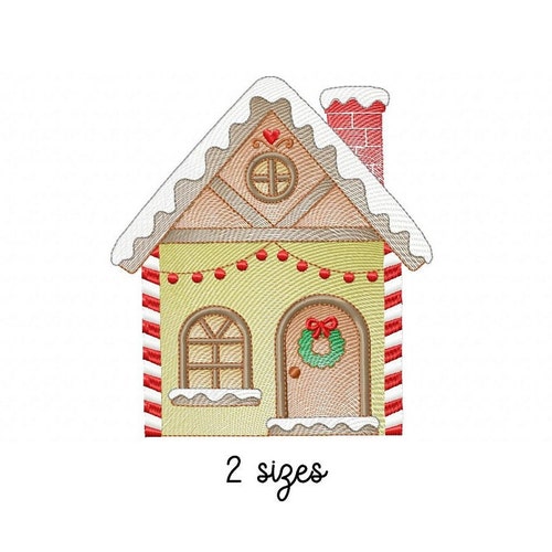 Gingerbread House Machine Embroidery Design - Etsy