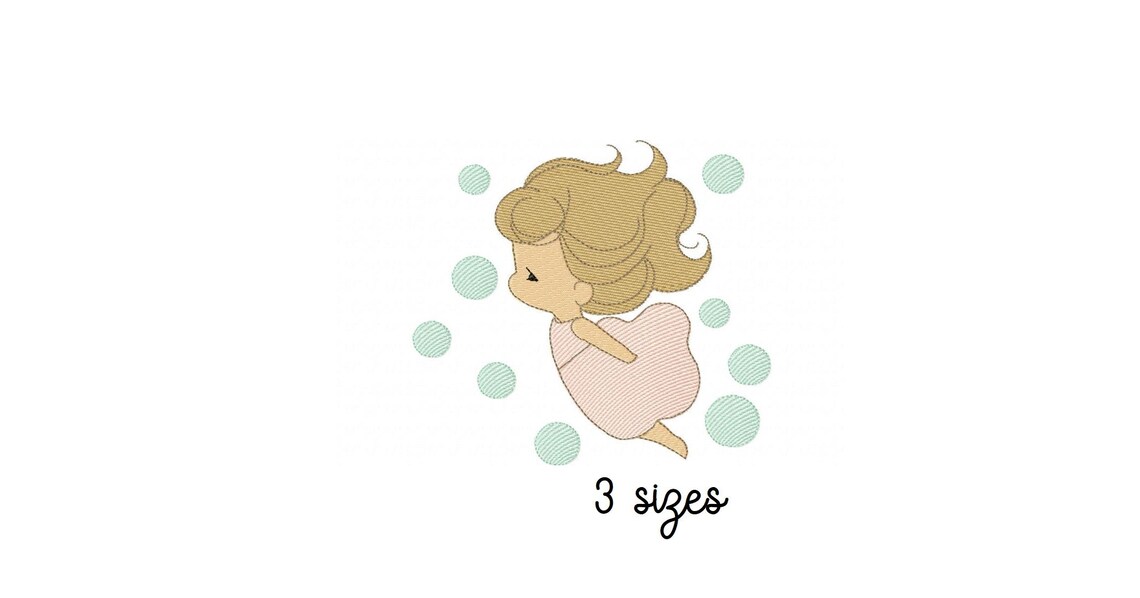 Girl Bubbles Embroidery Design Girly Embroidery Design - Etsy