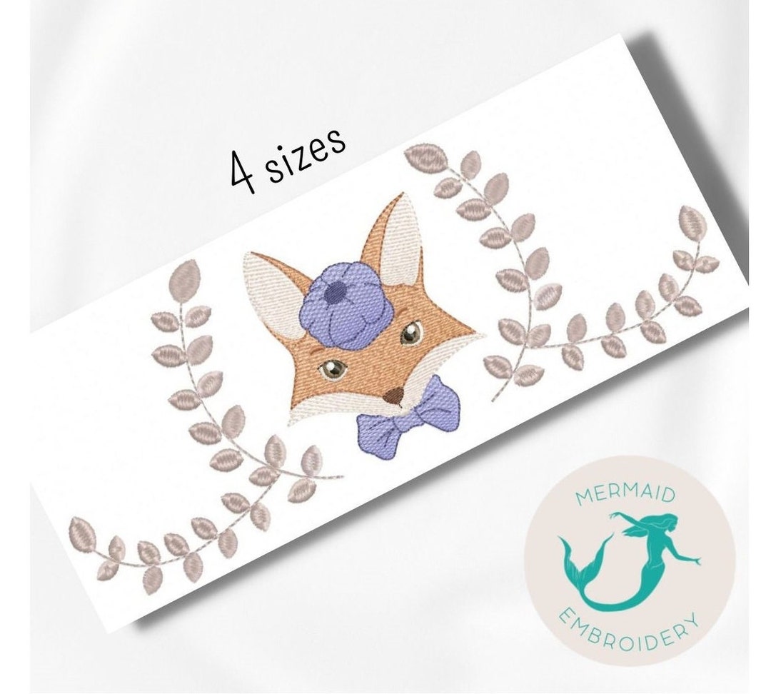 Fox Branch Embroidery Design Baby Embroidery Design Machine Animal ...