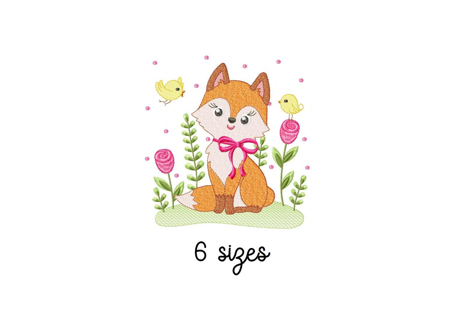 Cute Fox Girl Embroidery Design Animals Embroidery Design Machine Kids ...