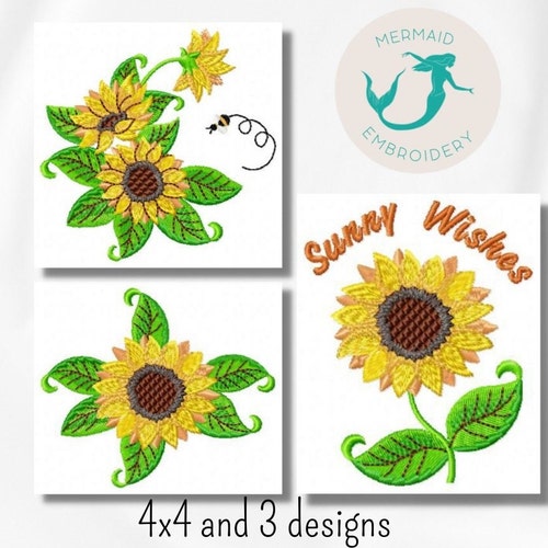Sunflowers Embroidery Design Floral Embroidery Design Machine - Etsy