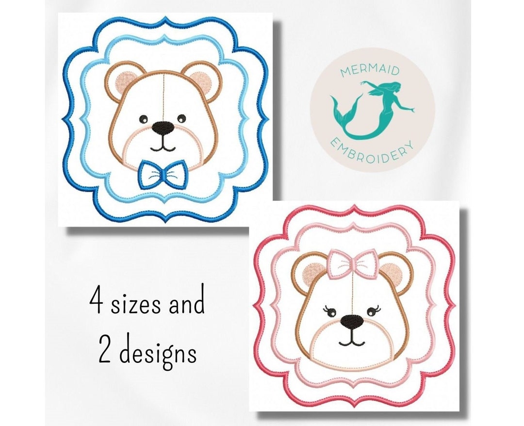 Bears Applique Embroidery Design, Baby Embroidery Design Machine, Frame ...