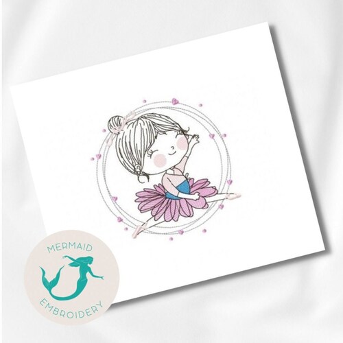 Ballet Girl Machine Embroidery Design Embroidery Ballerina - Etsy