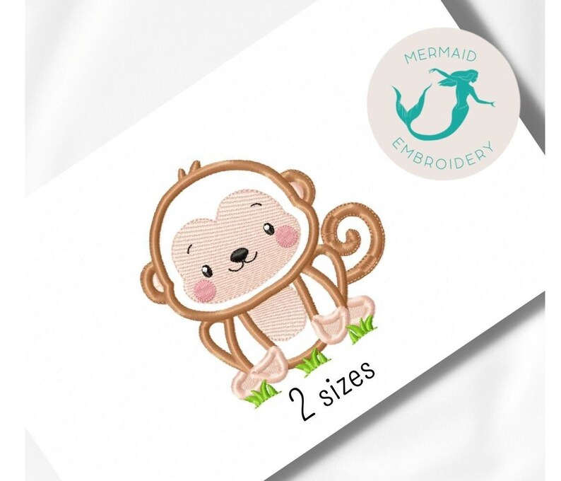 Monkey Applique Embroidery Design Animals Embroidery Design - Etsy