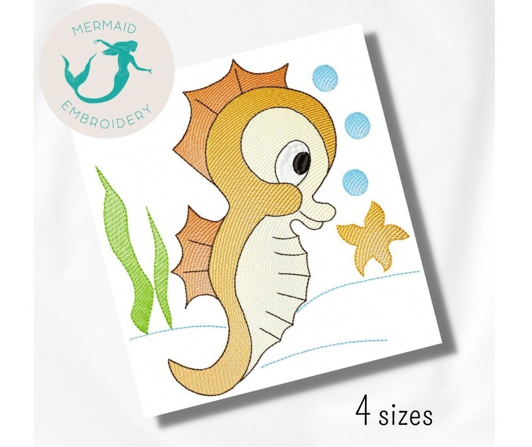 Seahorse Boy Embroidery Design Animals Embroidery Design Machine Sea ...