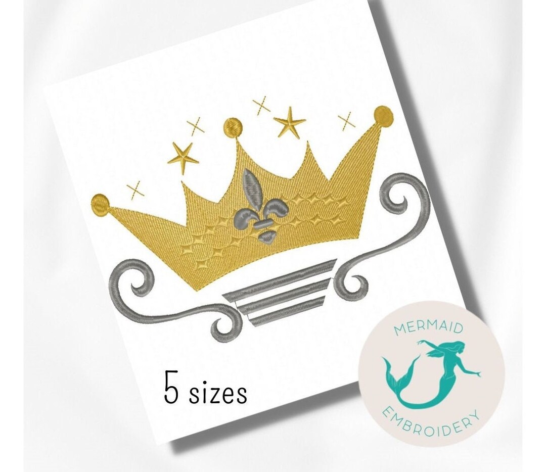 Crown Blue Embroidery Design, Prince Embroidery Design Machine, King ...