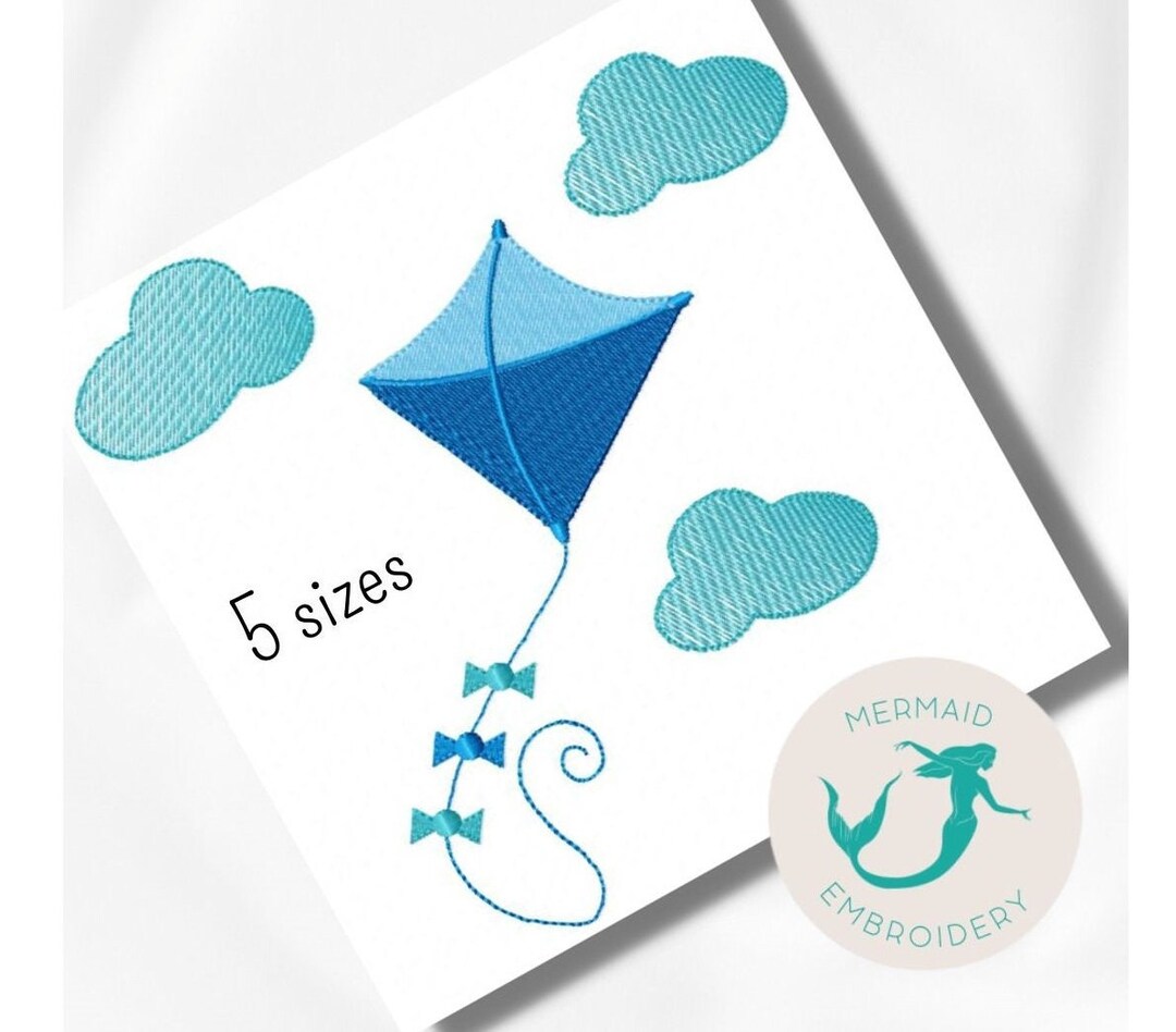 Blue Kite Embroidery Design, Boy Embroidery Design Machine, Baby ...