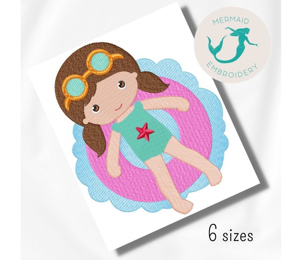 Girl Pool Embroidery Design Girly Embroidery Design Machine - Etsy