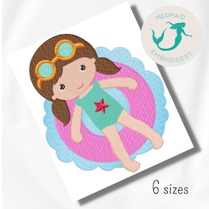 Girl Pool Embroidery Design, Girly Embroidery Design Machine, Dolls ...