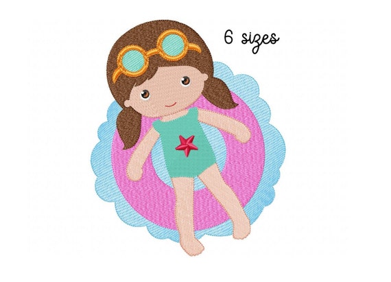 Girl Pool Embroidery Design Girly Embroidery Design Machine - Etsy