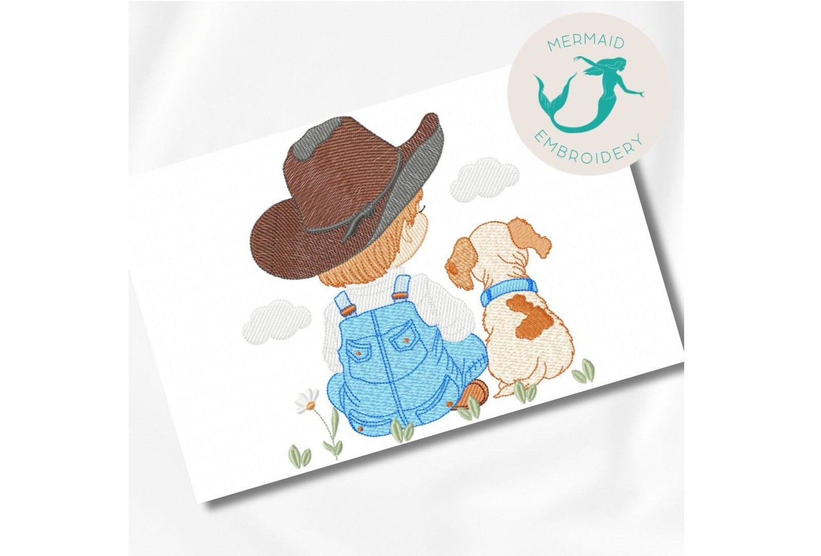 Cowboy Dog Embroidery Design, Kids Embroidery Design Machine, Baby ...