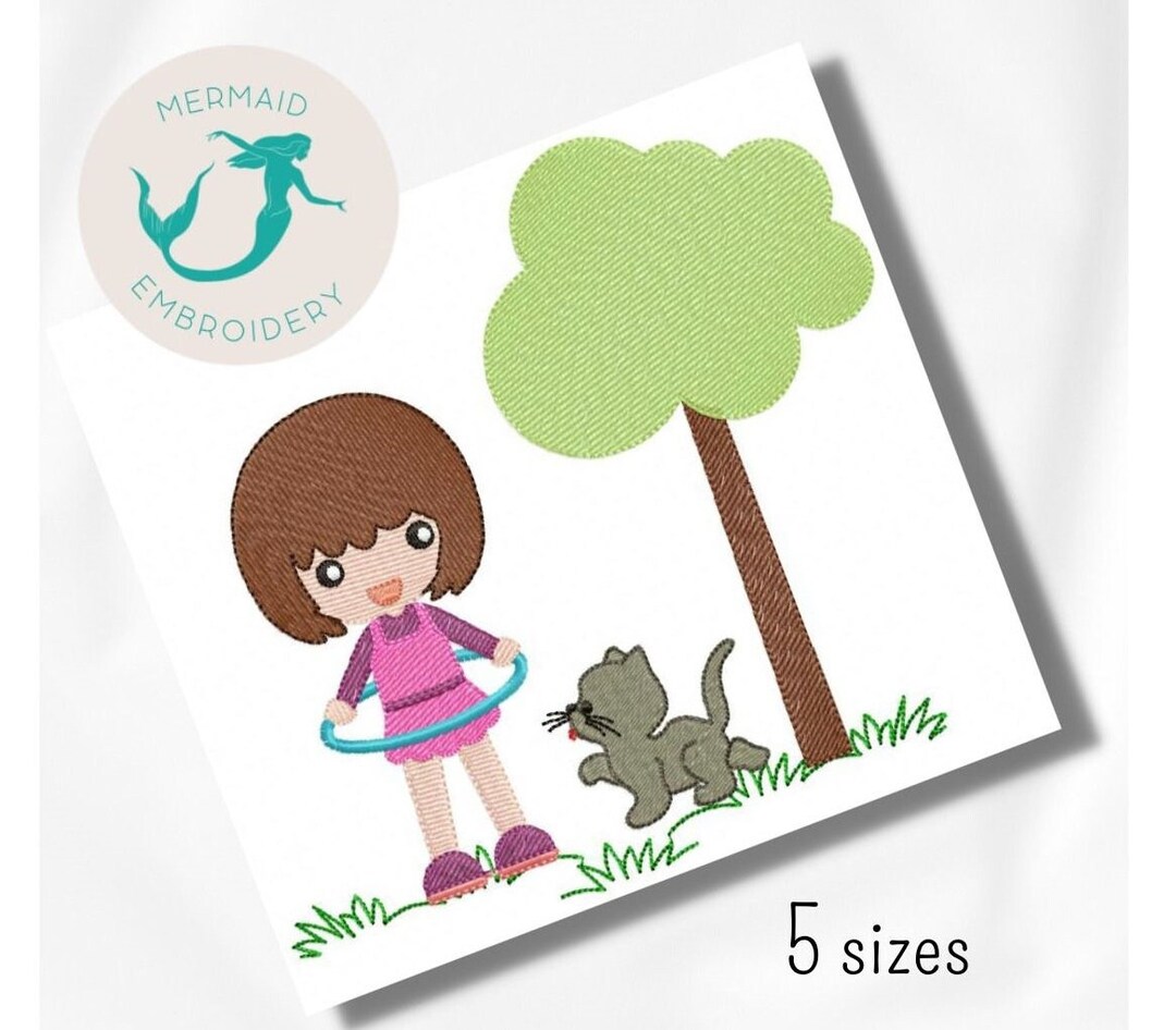 Cute Girl Embroidery Design, Girly Embroidery Design Machine, Dolls ...