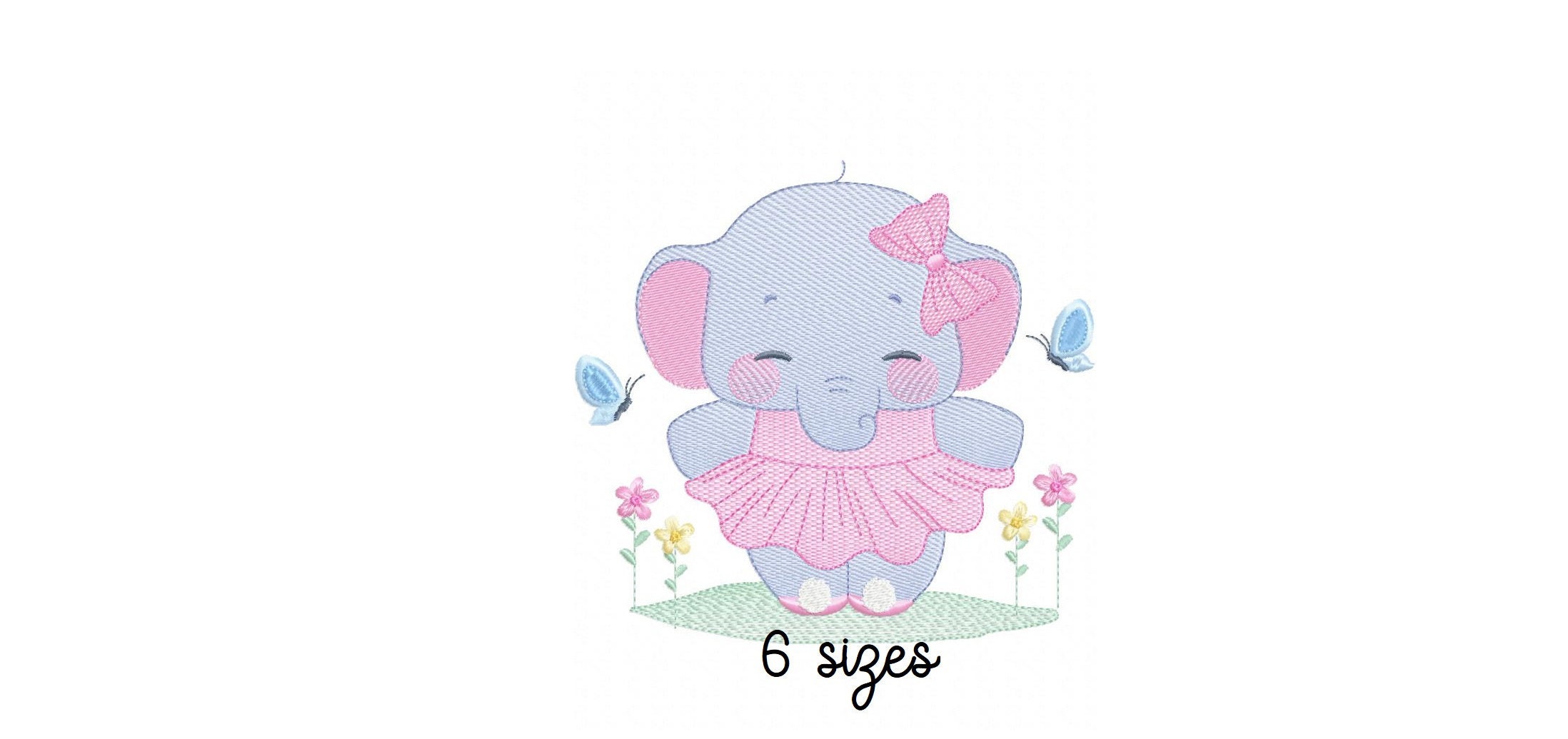 Elephant Ballerina Embroidery Designs Girl Embroidery Design - Etsy