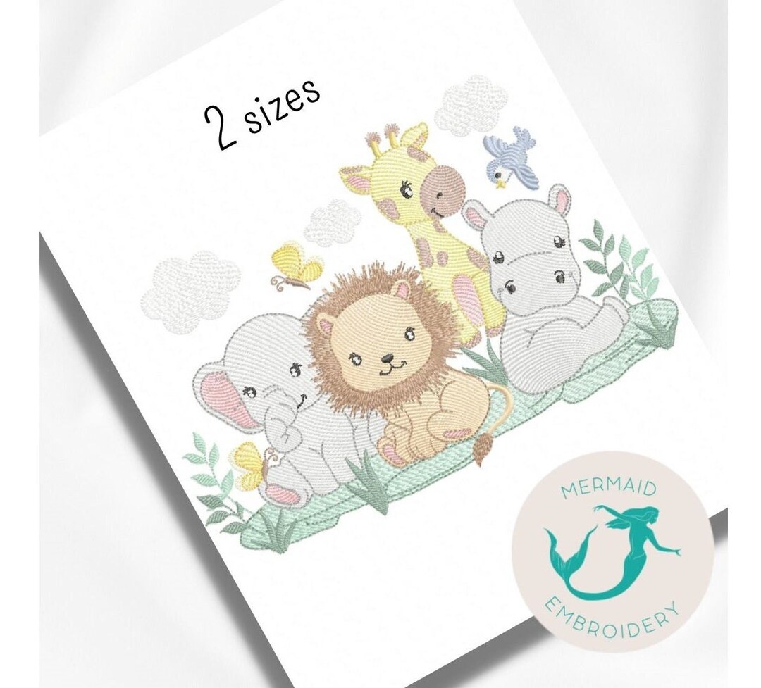 Cute Animals Embroidery Design, Animals Embroidery Design Machine, File ...