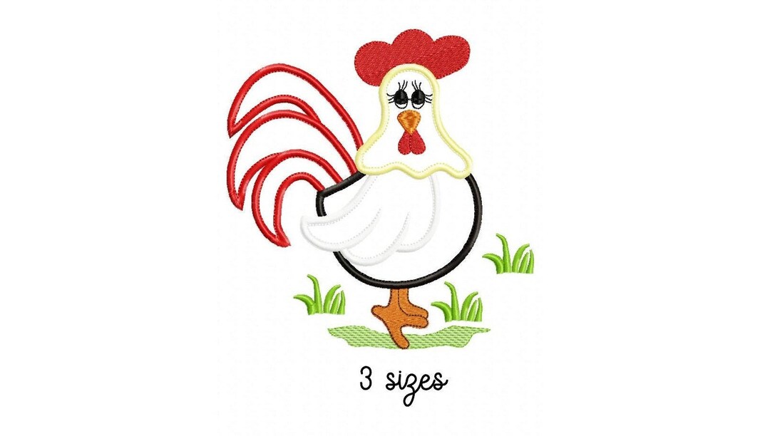 Cute Chicken Embroidery Design Kitchen Embroidery Design - Etsy