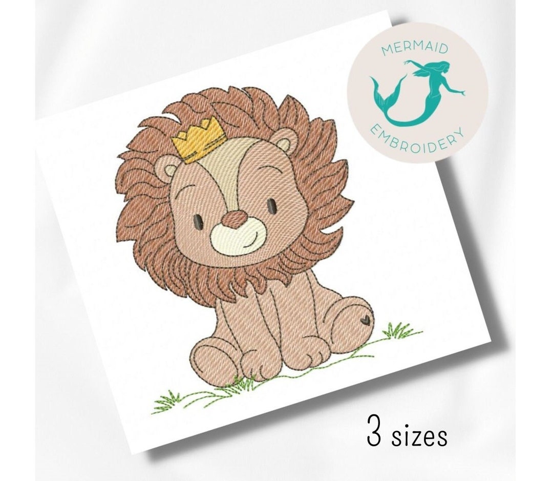 Lion Cute Embroidery Design, Baby Embroidery Design Machine, Animals ...