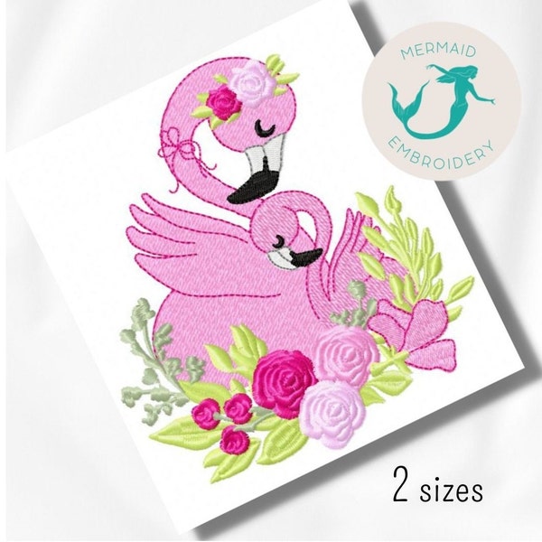 Flamingo Embroidery - Etsy