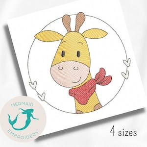 Giraffe Cute Frame Embroidery Design, Baby Embroidery Design Machine ...