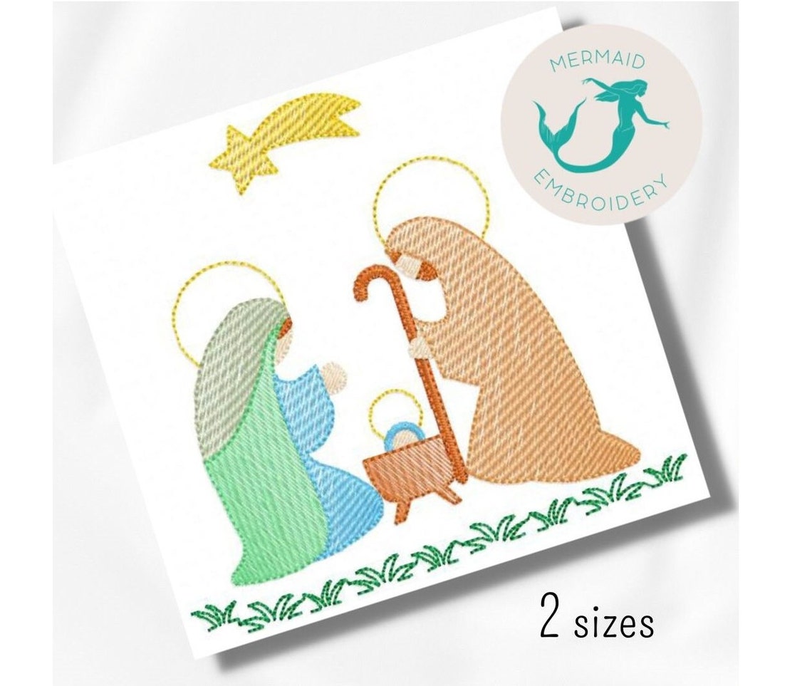 Holy Family Embroidery Design Machine, Christmas Embroidery Pattern ...