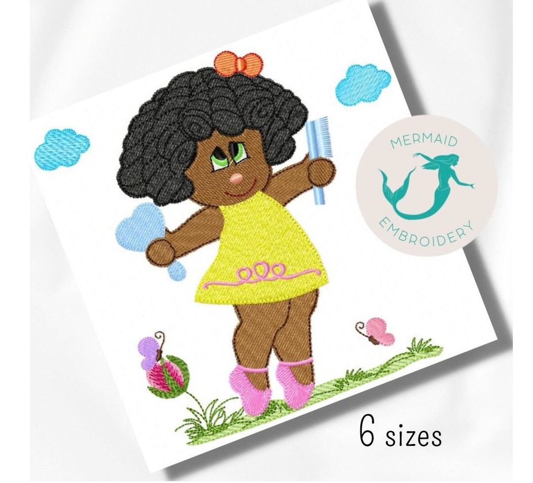 Cute Girl Embroidery Design, Girly Embroidery Design Machine, Dolls ...