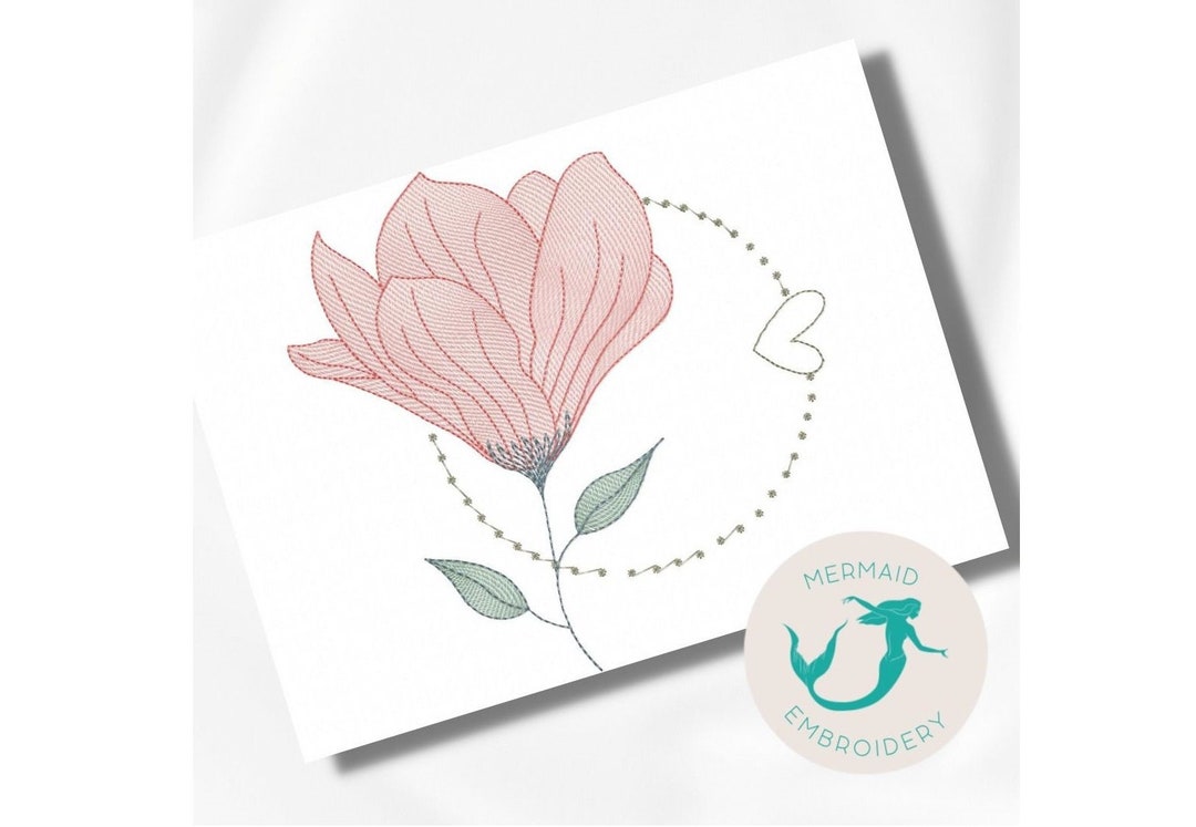 Magnolia Flower Embroidery Design Frame Embroidery Design Machine ...