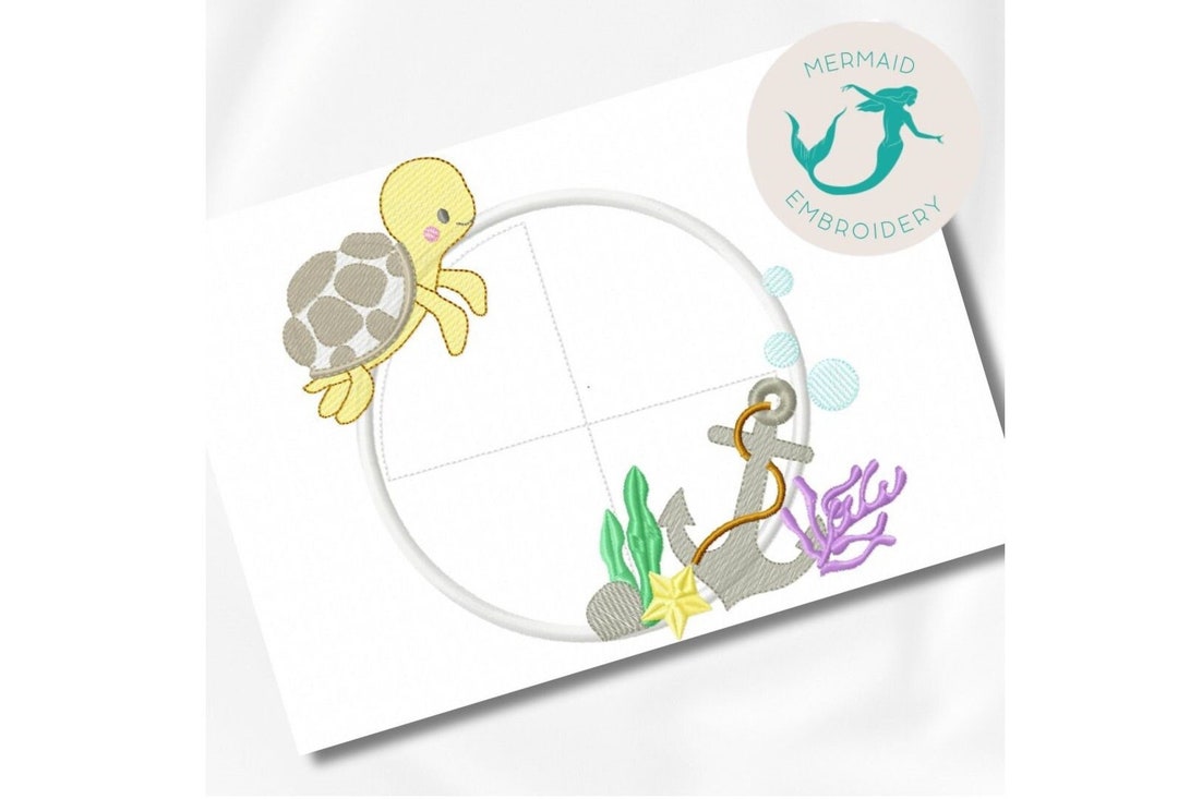Turtle Frame Embroidery Design Animals Embroidery Design Machine Baby ...