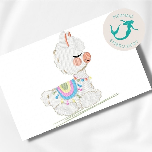 Llama Embroidery Design - Etsy