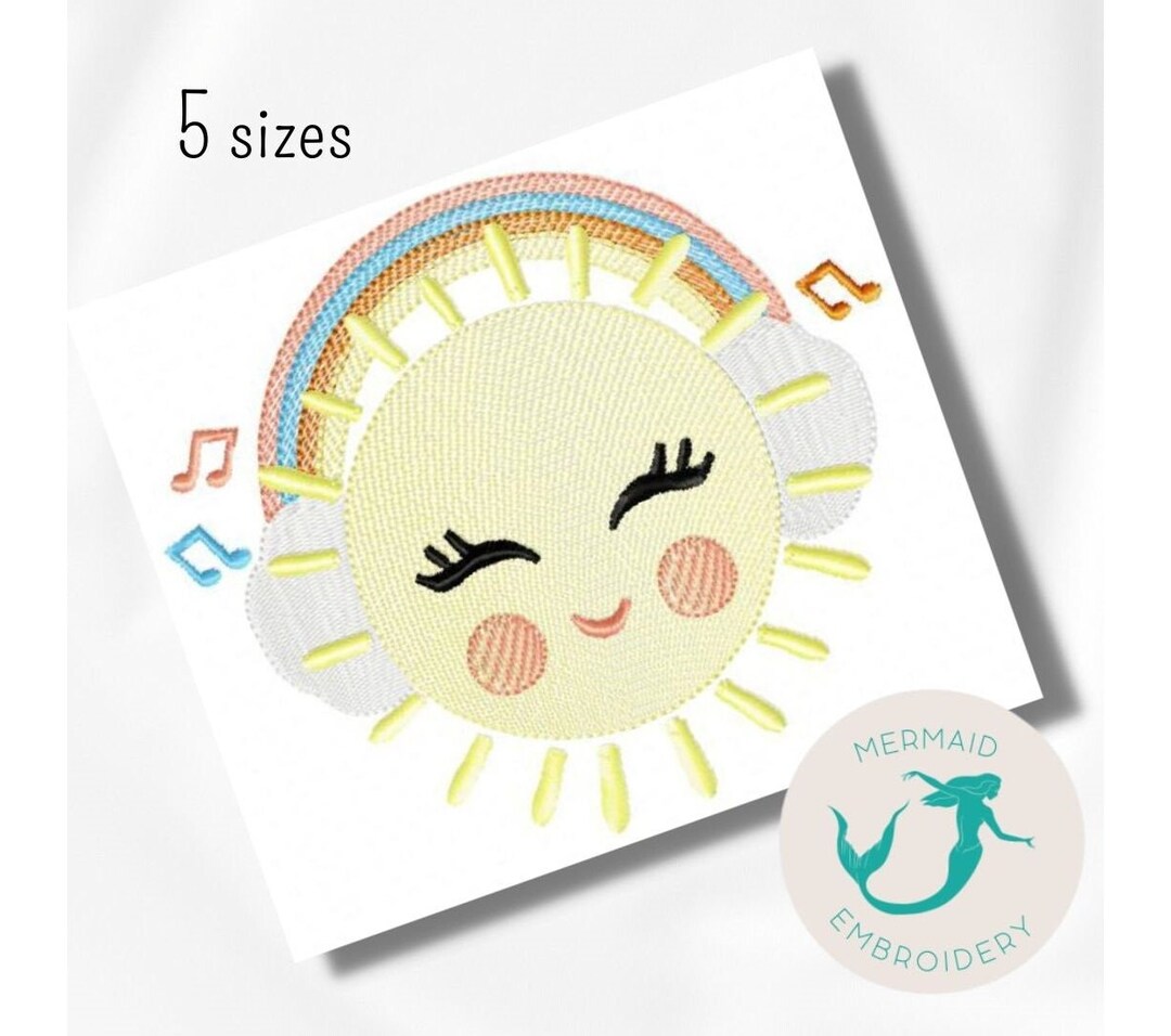 Cute Sun Embroidery Design Baby Embroidery Design Machine Clouds ...