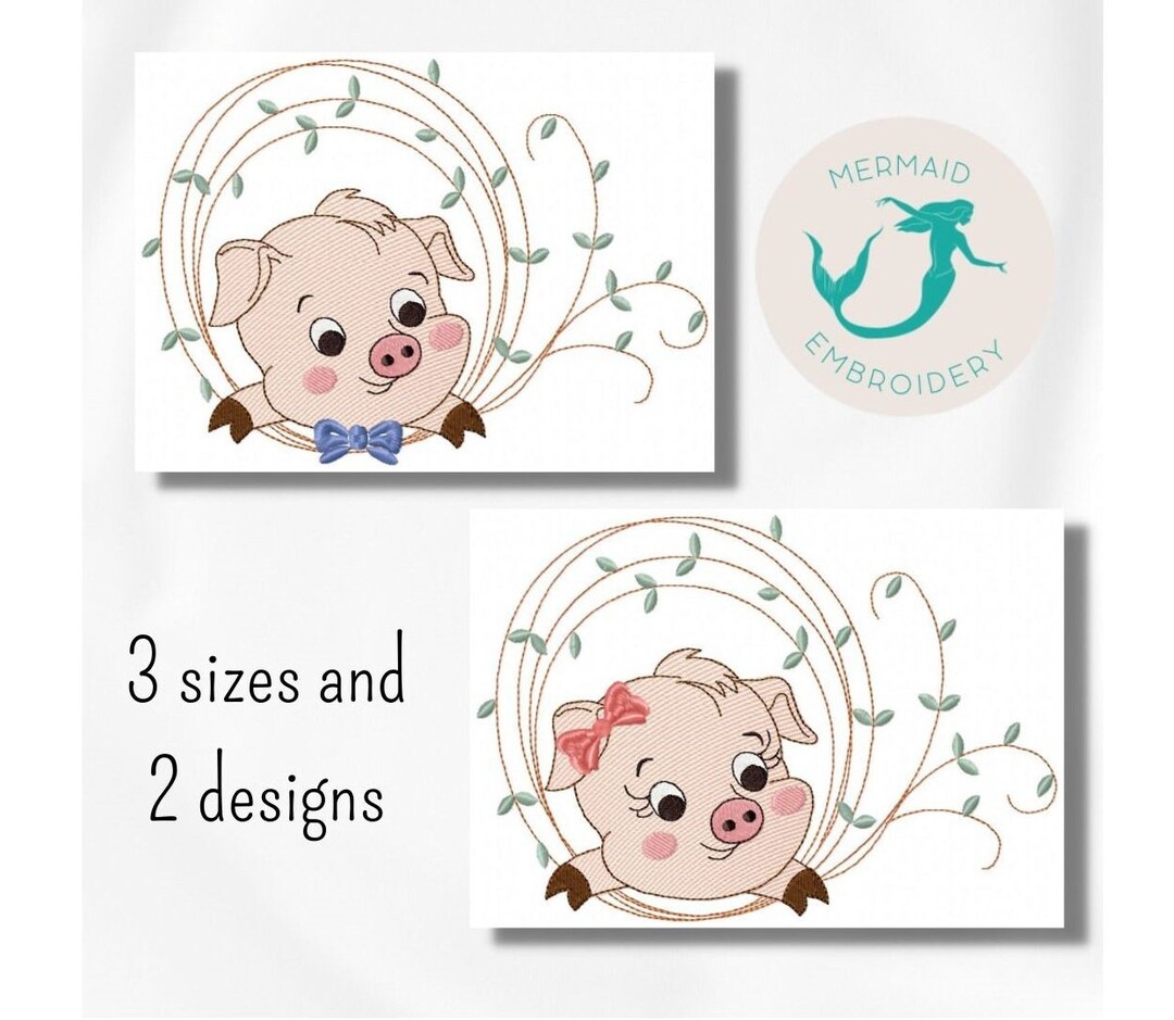 Cute Pigs Embroidery Design, Baby Embroidery Design Machine, Animals ...