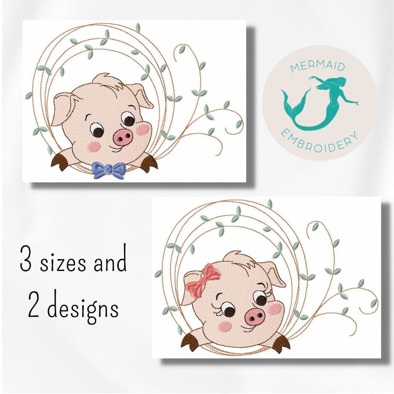 Pig Embroidery - Etsy