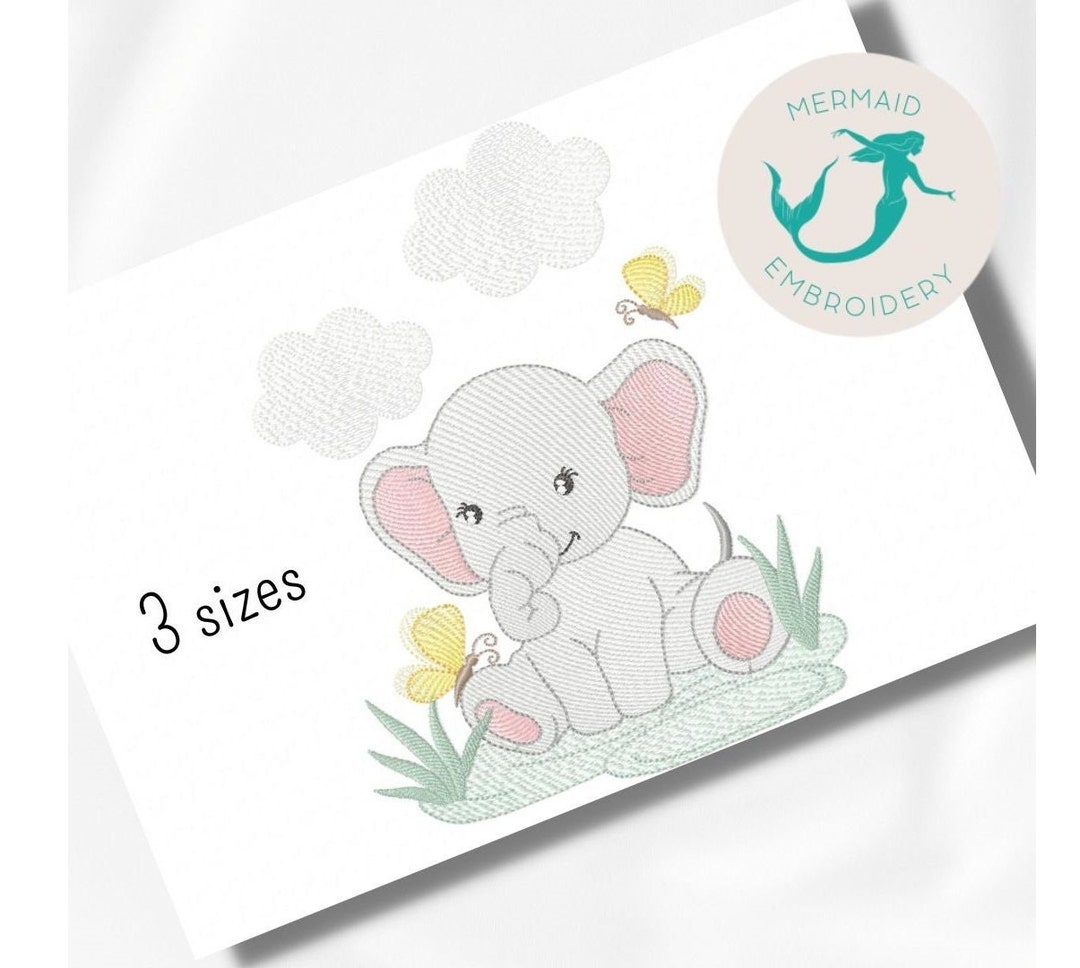 Cute Baby Elephant Embroidery Design, Baby Embroidery Design Machine ...