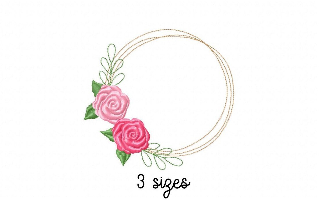 Frame Roses Embroidery Design Frame Embroidery Design - Etsy