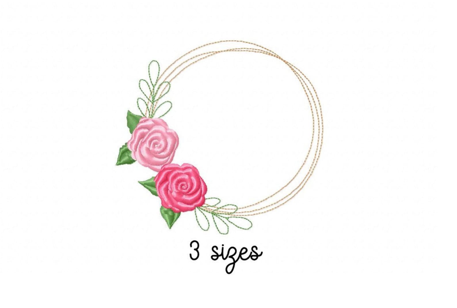 Frame Roses Embroidery Design, Frame Embroidery Design Machine, Floral ...