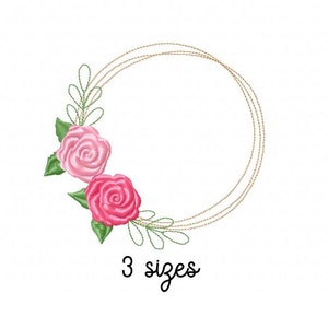 Frame Roses Embroidery Design, Frame Embroidery Design Machine, Floral ...