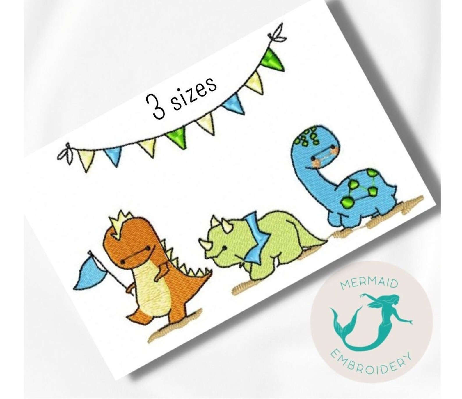 Dino Friends Embroidery Design Animals Embroidery Design - Etsy