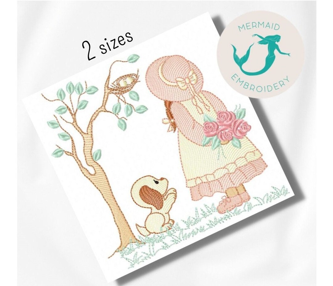 Sunbonnet Embroidery Designs, Girly Embroidery Design Machine, Children ...