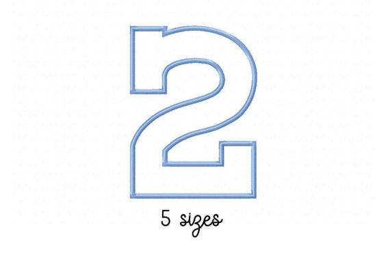 Number Two Embroidery Design Number Embroidery Design | Etsy