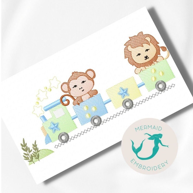Train Embroidery Design - Etsy