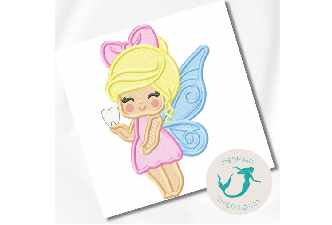 Tooth Fairy 2 Embroidery Design, Girly Embroidery Design Machine ...