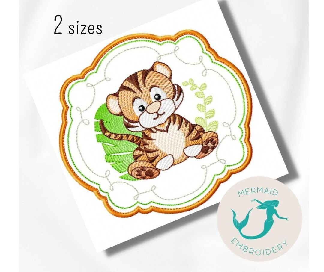 Cute Tiger Frame Embroidery Design Baby Embroidery Design Machine ...