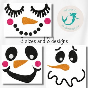Snowman Faces Embroidery Design Machine, Christmas Embroidery Pattern ...
