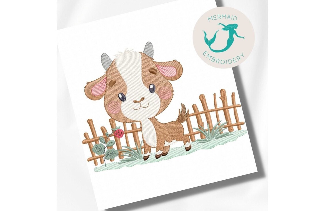 Goat Embroidery Design, Animals Embroidery Design Machine, Safari ...
