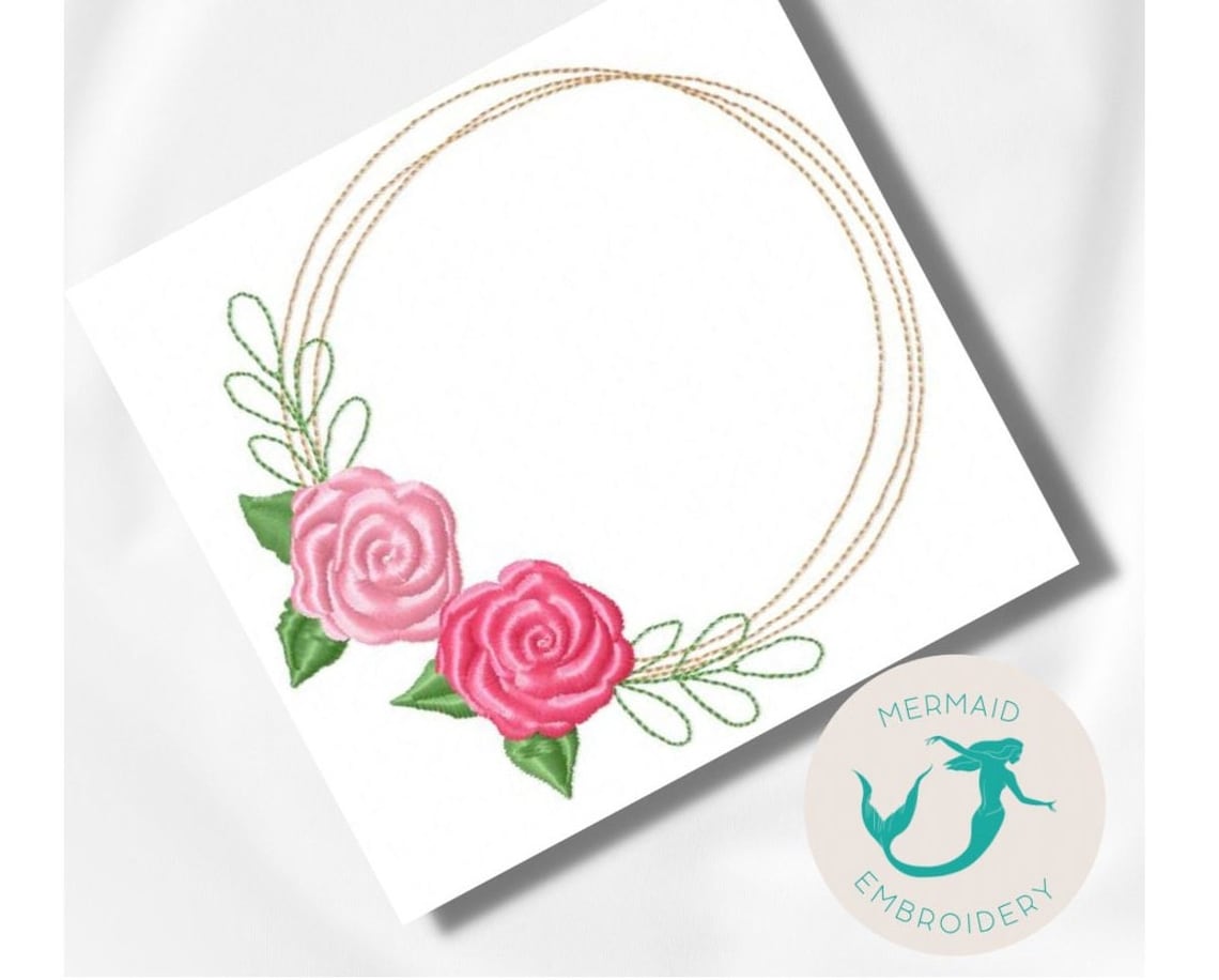 Frame Roses Embroidery Design Frame Embroidery Design - Etsy