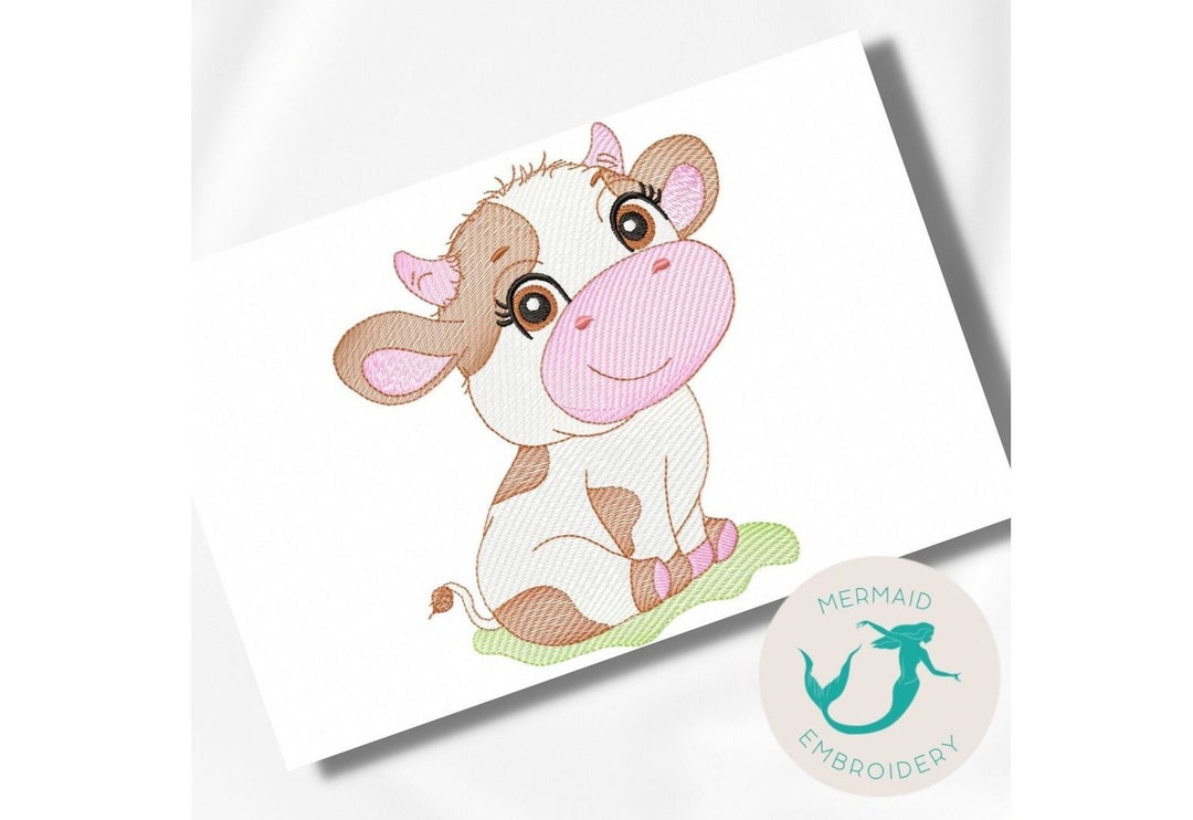 Sweet Cow Embroidery Design Animals Embroidery Design Machine Baby ...