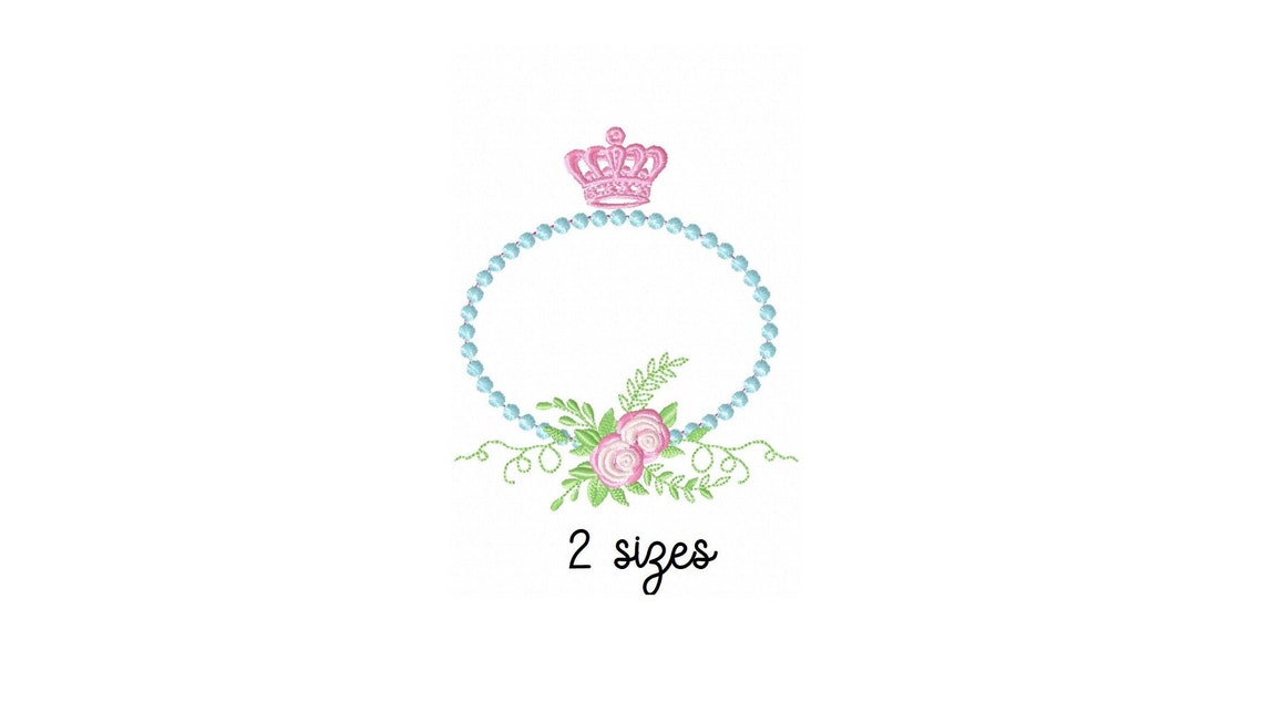 Frame Crown Embroidery Design Flowers Embroidery Design Machine Floral ...