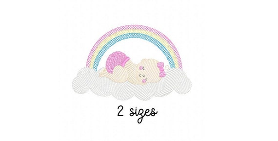 Baby Girl Rainbow Embroidery Design Newborn Embroidery Design - Etsy